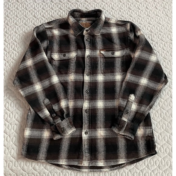 Orvis | Shirts | Mens Orvis Heavy Knit Flannel Shirt Shacket Black ...